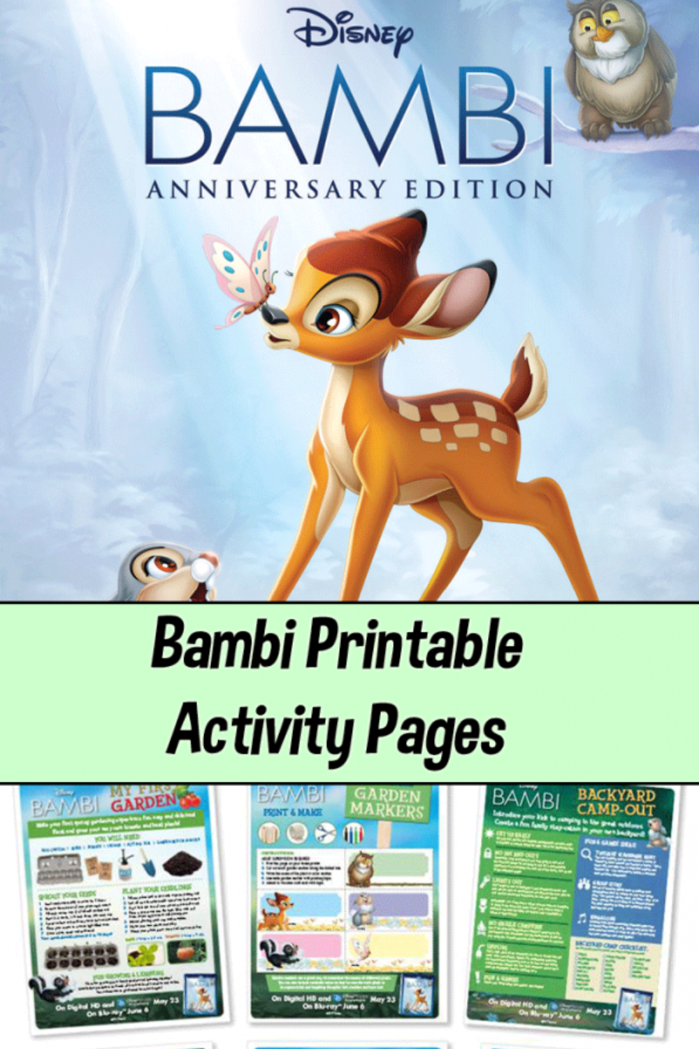 Free Bambi Printable Activity Pages | Gardening, Drawing, Treats ...