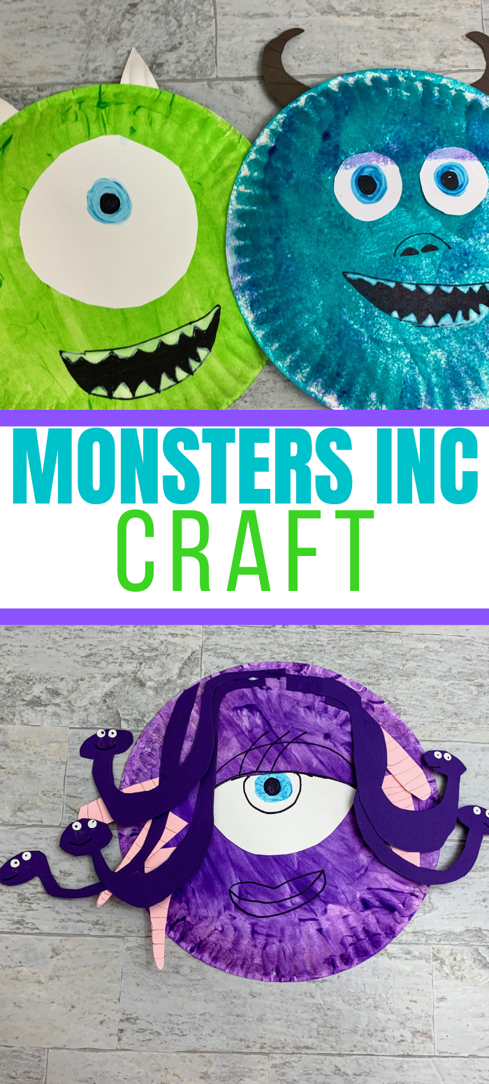 Monsters Inc Paper Plate Craft - Pixie Dusted Journeys