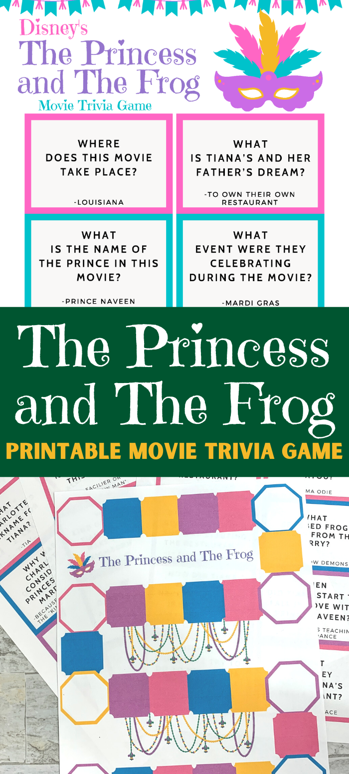 Princess and The Frog Printable Trivia Game - Pixie Dusted Journeys