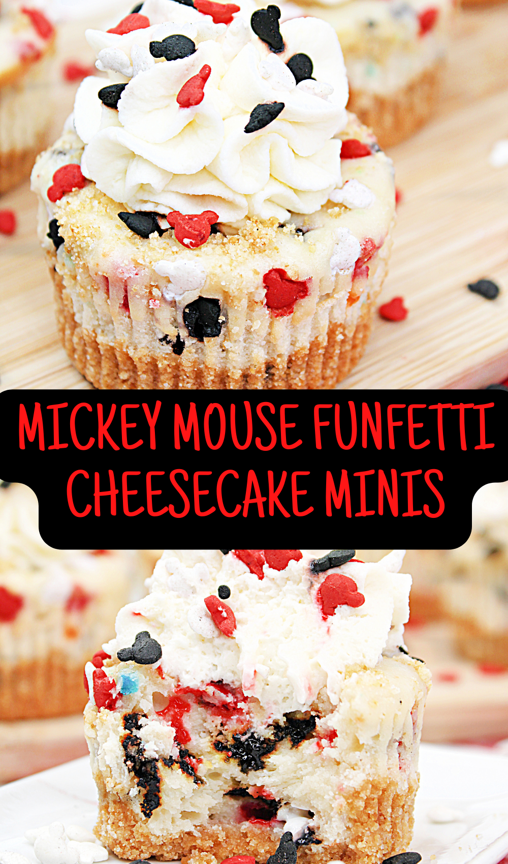 Cute Mickey Funfetti Cheesecake Minis - Pixie Dusted Journeys