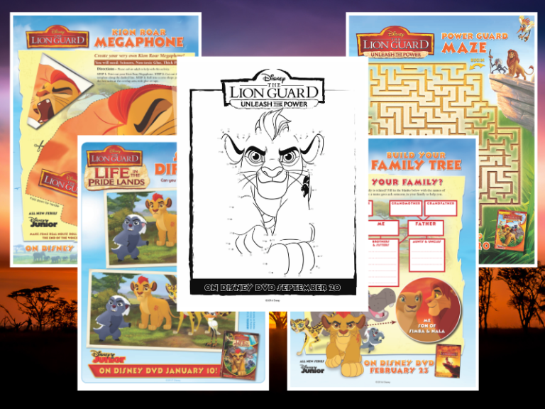 Lion Guard Printable Activity Sheets - Pixie Dusted Journeys