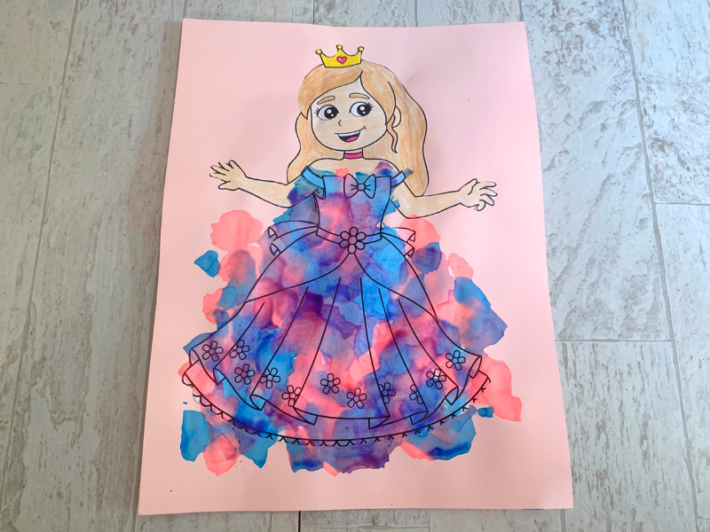 Princess Straw Painting Art Project - Pixie Dusted Journeys