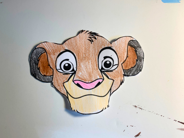 Lion King Simba Paper Plate Mask - Pixie Dusted Journeys