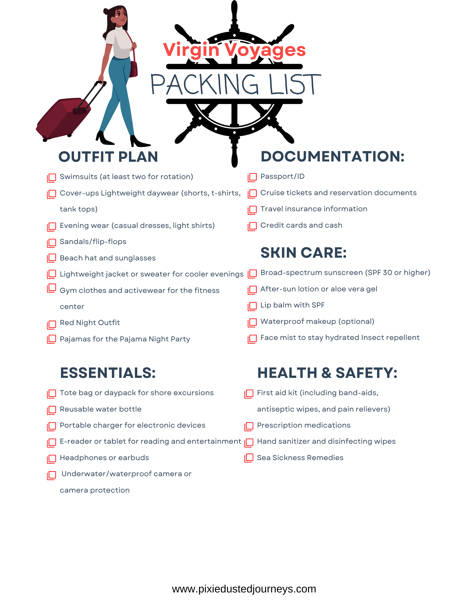 Virgin Voyages Packing List - Pixie Dusted Journeys